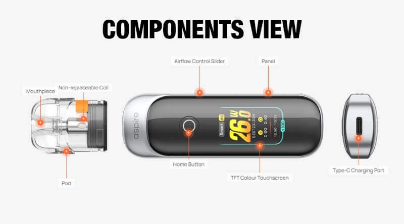 Aspire Pixo Aura Pod Kit | 1300mAh, Adjustable Airflow – Vampire Vape